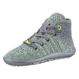 Barfu&szlig;schuh Leguano "LEGUANITO GO KIWI", M&auml;dchen, Gr. 23, gr&uuml;n (kiwi, grau), Textil, Schuhe Barfu&szlig;schuh, Freizeitschuh, Schn&uuml;rboots, Kinderschuh, speziell entwickelte Sohle