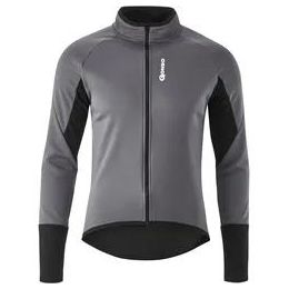 Fahrradjacke Gonso "ROAD JACKET SOFTSHELL M", Herren, Gr. 3XL, grau, 80% Polyester, 15% Polyamid, 5% Elasthan, Rundhals, Jacken Fahrradjacke, Herren Softshell-Jacke, atmungsaktive Radjacke, Tight Fit
