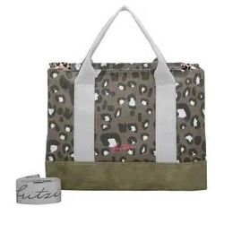 Henkeltasche Fritzi aus Preussen "Canvas Tote Bag", Damen, Gr. B/H/T: 14cm x 29,5cm x 40cm, gr&uuml;n, Baumwolle, unifarben, Taschen, mit verstell- und abnehmbarem Schulter-Riemen