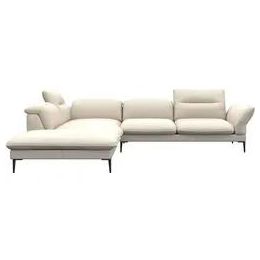 Ecksofa FLEXLUX "Salino, Funktionssofa mit Ottomane, Relaxsofa, Ecksofa", wei&szlig; (warm wei&szlig;), B:287cm H:88cm T:239cm, Sofas, Ecksofa, Sofa mit Arm- und Kopfteil-Verstellungen, Kaltschaum & Stahl-Wellen