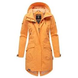 Outdoorjacke Navahoo "Pfefferschote", Damen, Gr. XS (34), rot (apricot), Obermaterial: 55% Nylon, 45% Baumwolle. Futter: 100% Polyester. &Auml;rmelfutter: 100% Polyester. Wattierung: 100% Polyester, gerade Po-bedeckend, &Auml;rmel ohne &Auml;rmelschlitz normaler Saum mit Druckkn&ouml;pfen,verstellbar, Jacken Outdoorjacke, moderne Damen &Uuml;bergangsjacke mit Kapuze