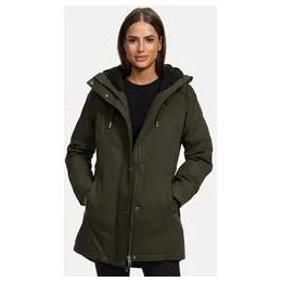Winterjacke Navahoo "Winterfunke", Damen, Gr. XXL, gr&uuml;n (olive), Obermaterial: 100% Baumwolle; Innenseite: 100% Polyester; Futter: 100% Polyester; Wattierung: 100% Polyester, Jacken Winterjacke, Designer Winterjacke mit Teddyfell gef&uuml;ttert