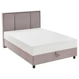 Boxbett "ARLA", beige (creme, grau), B:105cm L:213cm, ATLANTIC HOME COLLECTION, Komplettbetten, Boxspringbett, mit Taschen-Federkernmatratze und Bettkasten