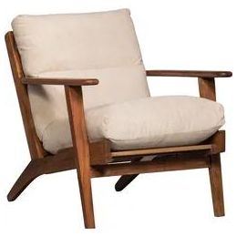 Sessel Woood "Houston", beige (natur), B:71cm H:86cm T:71cm, Sessel, Sessel, Rahmen aus Akazienholz, maximale Belastbarkeit 150 kg, H 86 cm