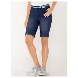 Jeansbermudas Casual Looks, Damen, Gr. 44, Normalgr&ouml;&szlig;en, blau (blau, stone, washed), 81% Baumwolle, 17% Polyester, 2% Elasthan, unifarben, kurz, Jeans