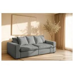 3-Sitzer Home Affaire "Venslev", grau (gray), B:230cm H:83cm T:120cm, 100% PES, Sofas, Lounge-Sofa, mit extra tiefer Sitzfl&auml;che und losen Kissen
