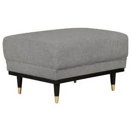 Hocker Home Affaire "Chamby", grau (hellgrau), B:70cm H:46cm T:64cm, 100% Polyester;Samtoptik (100% Polyester), Hocker, Fu&szlig;hocker Polsterhocker, mit Holzrahmen unten