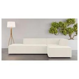 Ecksofa OTTO HOME "Ecksofa Cavan mit Ottomane links oder rechts bestellbar", beige (creme), B:270cm H:72cm T:180cm, 100% Polyester, Sofas, Ecksofa, L-Form mit Wellenunterfederung, Ma&szlig;e B/T/H: 270/180/72 cm