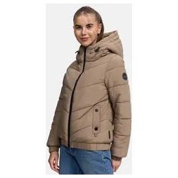 Winterjacke Marikoo "Nayanaa", Damen, Gr. M, grau (taupe grau), Obermaterial: 100% Polyester, Innenseite: 100% Polyester, Jacken Winterjacke, mit abnehmbarer Kapuze