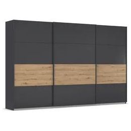 Schwebet&uuml;renschrank Rauch "Kleiderschrank Schrank Garderobe Ankleide Schlafzimmerschrank CORTONA", grau (graumetallic, eiche artisan), B:360cm H:229cm T:62cm, Holzwerkstoff, Schr&auml;nke, Schwebet&uuml;renschrank, inkl. Inneneinteilung, 2 Stoffboxen extra Einlegeb&ouml;den MADE IN GERMANY