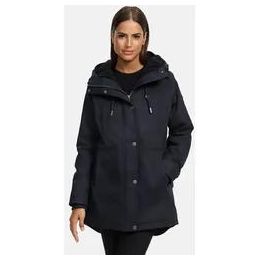Winterjacke Navahoo "Winterfunke", Damen, Gr. S, blau (navy), Obermaterial: 100% Baumwolle; Innenseite: 100% Polyester; Futter: 100% Polyester; Wattierung: 100% Polyester, Jacken Winterjacke, Designer Winterjacke mit Teddyfell gef&uuml;ttert