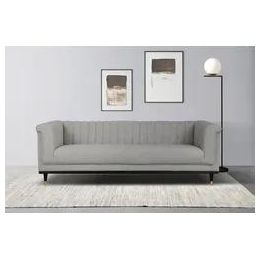 3-Sitzer Home Affaire "Chamby", grau (hellgrau), B:210cm H:71cm T:85cm, 100% Polyester;Samtoptik (100% Polyester), Scheuertouren >100.000, Pilling: 5, Sofas, mit Holzrahmen unten und Steppung im Lehnenbereich