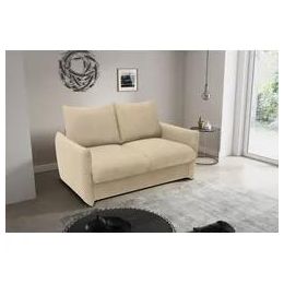 Schlafsofa DOMO collection "700023 Schlaffunktion, Federkern, 2-Sitzer, stabile Liegefl&auml;che", beige, B:165cm H:95cm T:100cm, 95% Polyester, 5% Nylon, Sofas, Schlafsofa, Sitzfl&auml;chen einzeln ausklappbar zum Schlafen, Relaxen und Entspannen
