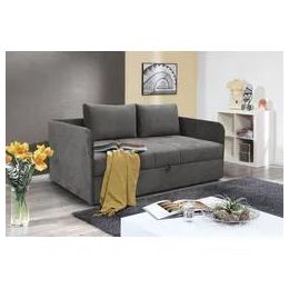 Schlafsofa Alina "Marla", grau (anthrazit xbo 9), B:209cm H:73cm T:95cm, Struktur fein XBO (100% Polyester), Sofas, Schlafsofa, inkl. Stauraum und 2 R&uuml;ckenkissen