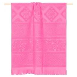 Badetuch Pad "HARLEM, 70x140 cm", pink, B:70cm L:140cm, Frottee, Frottee, Handt&uuml;cher, Badetuch, Made in Europe, Ton in Ton gestreift, mit Ornamenten, mit Fransen