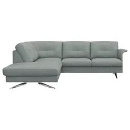 Ecksofa FLEXLUX "Glow, super bequem durch hochwertigem Sitzaufbau mit Federkern, L-Form", blau (sky blau), B:236cm H:81cm T:224cm, 62% Polyester/17%Baumwolle/14%Viscose/7%Leinen, Sofas, Ecksofa, Modernes skandinavisches Design