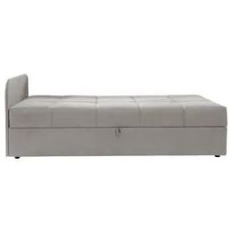 Schlafsofa Alina "Marla", grau (hellgrau eqe 29), B:205cm H:73cm T:91cm, Chenille EQE (100% Polyester), Sofas, Schlafsofa, inkl. Stauraum, Armlehne wahlweise links ode rechts