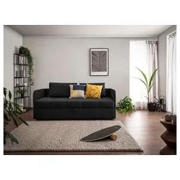 Schlafsofa Alina "Marla", grau (anthrazit eqe 139), B:209cm H:73cm T:95cm, Chenille EQE (100% Polyester), Sofas, Schlafsofa, inkl. Stauraum und 2 R&uuml;ckenkissen