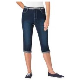 Caprijeans Casual Looks, Damen, Gr. 38, Normalgr&ouml;&szlig;en, blau (blau, stone, washed), 81% Baumwolle, 17% Polyester, 2% Elasthan, unifarben, knielang, Jeans