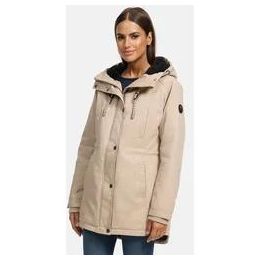 Winterjacke Navahoo "Winterfunke", Damen, Gr. XL, beige, Obermaterial: 100% Baumwolle; Innenseite: 100% Polyester; Futter: 100% Polyester; Wattierung: 100% Polyester, Jacken Winterjacke, Designer Winterjacke mit Teddyfell gef&uuml;ttert