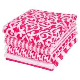 Badetuch Pad "FAMILY, 70x140 cm", pink, B:70cm L:140cm, Frottee, Frottee, Handt&uuml;cher, Badetuch, Made in Europe, verschiedene Muster in einem Set, mit Fransen
