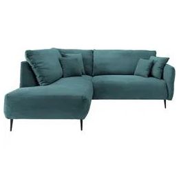 Ecksofa Home Affaire "Vanilla L-Form", blau (petrol), B:255cm T:190cm, Sofas, Ecksofa, Armlehnenfunktion