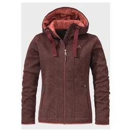 Sch&ouml;ffel Fleecejacke SCH&Ouml;FFEL "Fleece Hoody Aurora L", Damen, Gr. 44, rot (2635, rot), Oberstoff Rumpf: 100% Polyester Futter Kapuze: 100% Polyester, regular fit, hoch geschlossener Ausschnitt, Jacken Fleecejacke