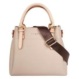 Henkeltasche Bugatti "ELLA", Damen, Gr. B/H/T: 22cm x 21cm x 10cm onesize, beige, Kunstfaser, unifarben, Taschen