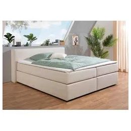 Boxspringbett Home Affaire "&Aring;by", beige (creme, beige), B:167cm L:225cm, Komplettbetten, Boxspringbett, In Cord Bezug, wahlweise mit und ohne Matrazte erh&auml;ltlich