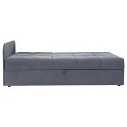 Schlafsofa Alina "Marla", blau (denimblau eqe 16), B:205cm H:73cm T:91cm, Chenille EQE (100% Polyester), Sofas, Schlafsofa, inkl. Stauraum, Armlehne wahlweise links ode rechts