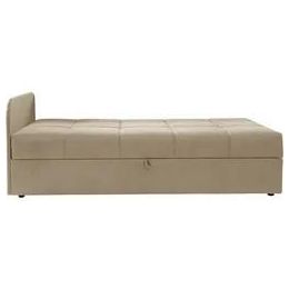 Schlafsofa Alina "Marla", beige (beige eqe 12), B:205cm H:73cm T:91cm, Chenille EQE (100% Polyester), Sofas, Schlafsofa, inkl. Stauraum, Armlehne wahlweise links ode rechts