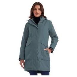 Parka Killtec "Damen Funktionsparka", Damen, Gr. 44, blau (graublau), Obermaterial: 100% Polyester;Futter: 100% Polyester;F&uuml;llung: 100% Polyester, Jacken Parka, Wasserdichter, atmungsaktiver Damenparka mit abnehmbarer Kapuze