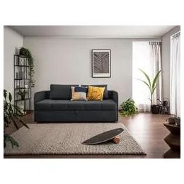 Schlafsofa Alina "Marla", grau (basaltgrau eqe 129), B:209cm H:73cm T:95cm, Chenille EQE (100% Polyester), Sofas, Schlafsofa, inkl. Stauraum und 2 R&uuml;ckenkissen