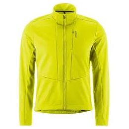 Fahrradjacke Gonso "ADVENTURE JACKET SOFTSHELL M", Herren, Gr. L, gelb, 100% Polyester, Rundhals, Jacken Fahrradjacke, Herren Softshell-Jacke, Radjacke slim fit
