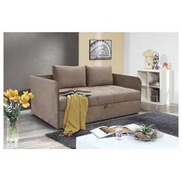 Schlafsofa Alina "Marla", braun (hellbraun xbo 2), B:209cm H:73cm T:95cm, Struktur fein XBO (100% Polyester), Sofas, Schlafsofa, inkl. Stauraum und 2 R&uuml;ckenkissen