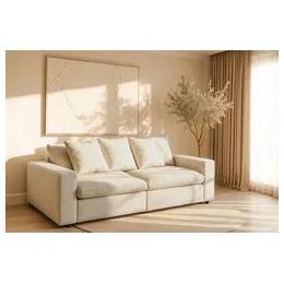3-Sitzer Home Affaire "Venslev", beige (cream), B:230cm H:83cm T:120cm, 100% PES, Sofas, Lounge-Sofa, mit extra tiefer Sitzfl&auml;che und losen Kissen