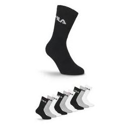 Sportsocken Fila "UNISEX CREW TENNIS FULL TERRY SOCKS", Herren, Gr. 43-46, bunt (grau, wei&szlig;, schwarz), Baumwollmischung, normal, Socken Sportsocken