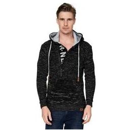 Kapuzensweatshirt Rusty Neal, Herren, Gr. 4XL, schwarz (schwarz, grau), 70% Polyacryl, 30% Baumwolle, mehrfarbig, normal, ohne Ausschnitt, Sweatshirts, mit stylischem Ausschnitt