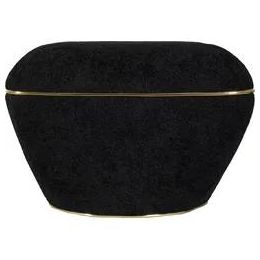 Sitzhocker Kayoom "Hocker Contessa 125, vielseitig einsetzbarer Allrounder, elegante Form", schwarz (schwarz, gold), B:60cm H:42,5cm T:60cm, Bezug: 50% Baumwolle 50% Acryl / Korpus: Pappelholz, Hocker, Sitzhocker, komfortabel, hochqualitativ, pflegeleicht, elegante Form