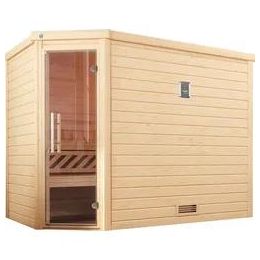Sauna Weka "Turku", beige (natur), Bio-Ofen, externe Steuerung, 7,5 kW, Saunen, 7,5 kW Bio-Ofen mit digitaler Steuerung