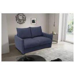 Schlafsofa DOMO collection "700023 Schlaffunktion, Federkern, 2-Sitzer, stabile Liegefl&auml;che", blau (dunkelblau), B:165cm H:95cm T:100cm, 95% Polyester, 5% Nylon, Sofas, Schlafsofa, Sitzfl&auml;chen einzeln ausklappbar zum Schlafen, Relaxen und Entspannen