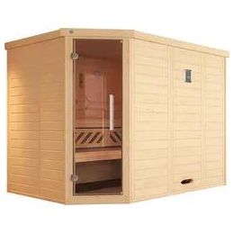 Sauna Weka "Kemi", beige (natur), Saunaofen, externe Steuerung, 7,5 kW, Saunen, 7,5 kW-Ofen mit digitaler Steuerung