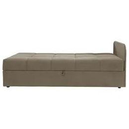 Schlafsofa Alina "Marla", grau (graubeige eqe 42), B:205cm H:73cm T:91cm, Chenille EQE (100% Polyester), Sofas, Schlafsofa, inkl. Stauraum, Armlehne wahlweise links ode rechts