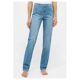 Straight-Jeans Angels "CICI", Damen, Gr. 42, L&auml;nge 30, blau (light blau used), Web, Obermaterial: 89% Baumwolle, 8% Polyester, 3% Elasthan, slim fit normal, Jeans Straight-Jeans, in Slim Fit-Passform