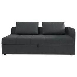 Schlafsofa Alina "Marla", grau (basaltgrau eqe 129), B:205cm H:73cm T:95cm, Chenille EQE (100% Polyester), Sofas, Schlafsofa, inkl. Stauraum & 2 R&uuml;ckenkissen, Armlehne wahlweise links oder rechts