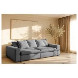 Big-Sofa Home Affaire "Venslev", grau (gray), B:260cm H:83cm T:120cm, 100% PES, Sofas, Big-Sofa, Lounge-Sofa, mit extra tiefer Sitzfl&auml;che und losen Kissen