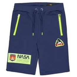 Sweatshorts Alpha Industries "Mars Neon Short", Herren, Gr. M, Normalgr&ouml;&szlig;en, blau (new navy), Obermaterial: 80% Baumwolle, 20% Polyester, Hosen Sweatshorts