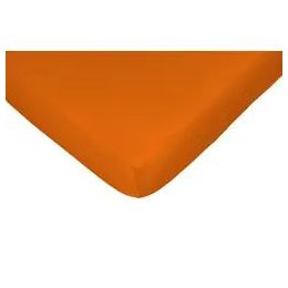 Spannbettlaken CASATEX "Jerry", orange, 1 Stk., Jersey, 180-200x190-200 30cm, Jersey, Obermaterial: 100% Baumwolle, Bettlaken, Spannbettlaken, komfortables &Uuml;berziehen durch hohe Elastizit&auml;t