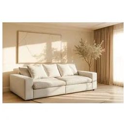 Big-Sofa Home Affaire "Venslev", beige (cream), B:260cm H:83cm T:120cm, 100% PES, Sofas, Big-Sofa, Lounge-Sofa, mit extra tiefer Sitzfl&auml;che und losen Kissen