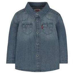 Levi's Langarmhemd LEVI'S KIDS "LVB BARSTOW WESTERN SHIRT", Jungen, Gr. 3M (62), N-Gr, grau (vintage ston), Denim/Jeans, Obermaterial: 100% Baumwolle, h&uuml;ftbedeckend, mit Kn&ouml;pfen, Hemden, im Jeans-Look for Baby BOYS